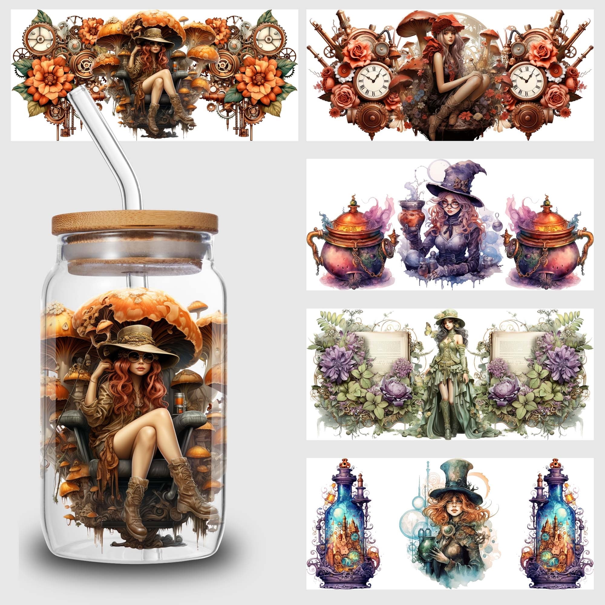 5pcs Unique Personalized DIY UV DTF Transfer Stickers for Glass Cups, Waterproof Decals, Plastic ...