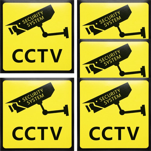 Yellow Adhesive Security Camera Signs for Outdoor Use Easy to Apply ...