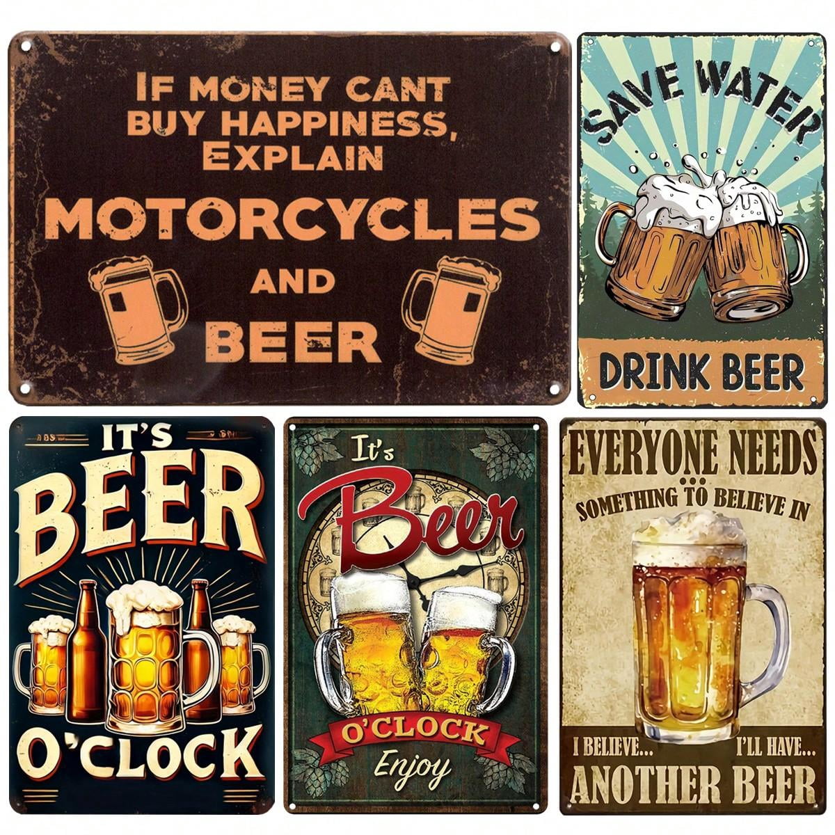 5pcs Vintage Metal Bar Signs - Hilarious Home Bar Decor for Beer Lovers ...