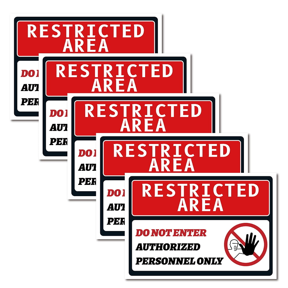5pcs Warning Restricted Area Authorized Personnel Only Do Not Enter ...