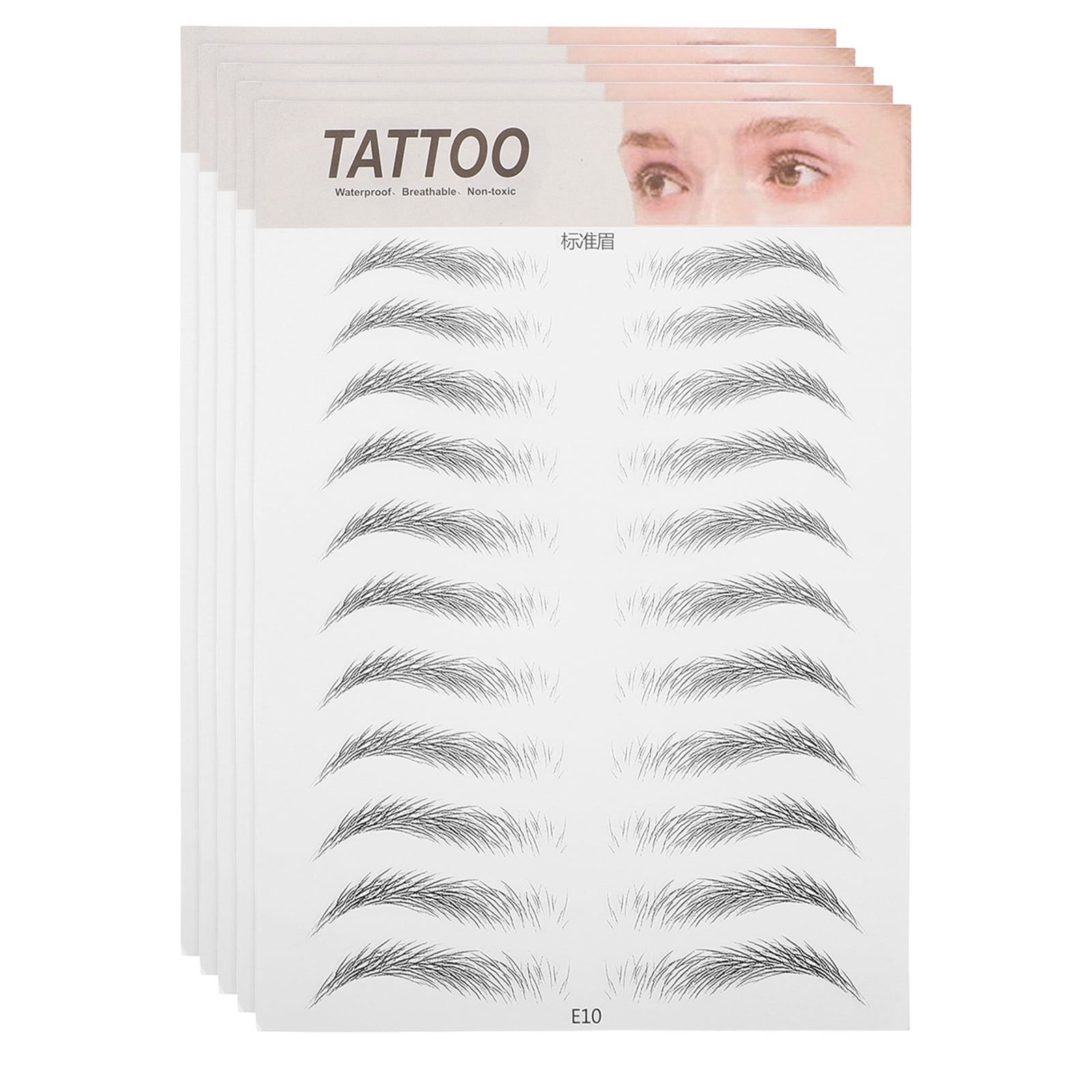 5pcs Waterproof 6D Realistic Eye Brow Stickers Hair-Like Temporary Eye ...