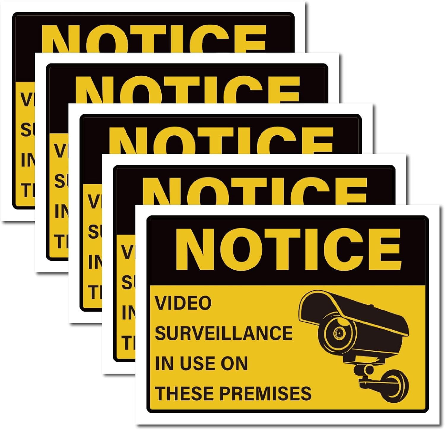 5pcs Waterproof PVC Warning Sign Stickers 25x17.5cm Plastic Vinyl ...
