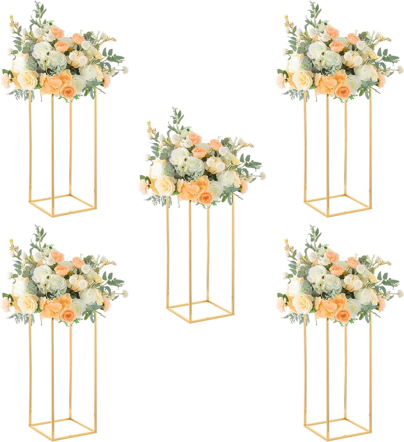 5pcs Modern Wedding Centerpieces Gold Stand, 23.6 inch Tall Flower ...