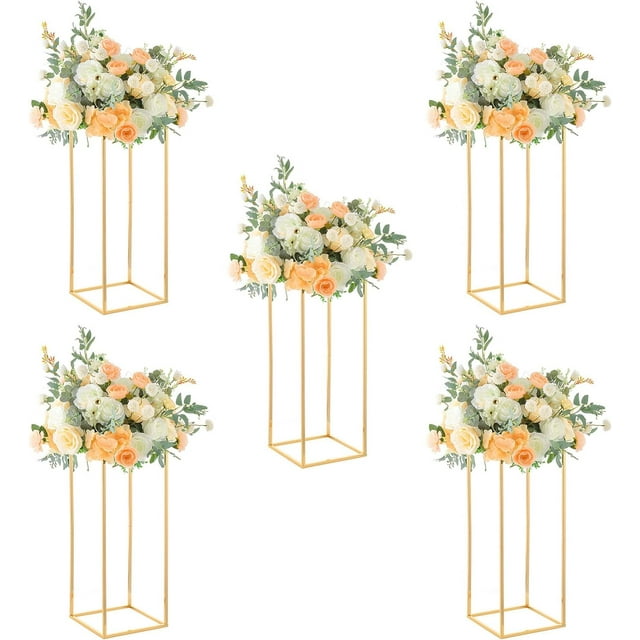 5pcs Modern Wedding Centerpieces Gold Stand, 23.6 inch Tall Flower ...