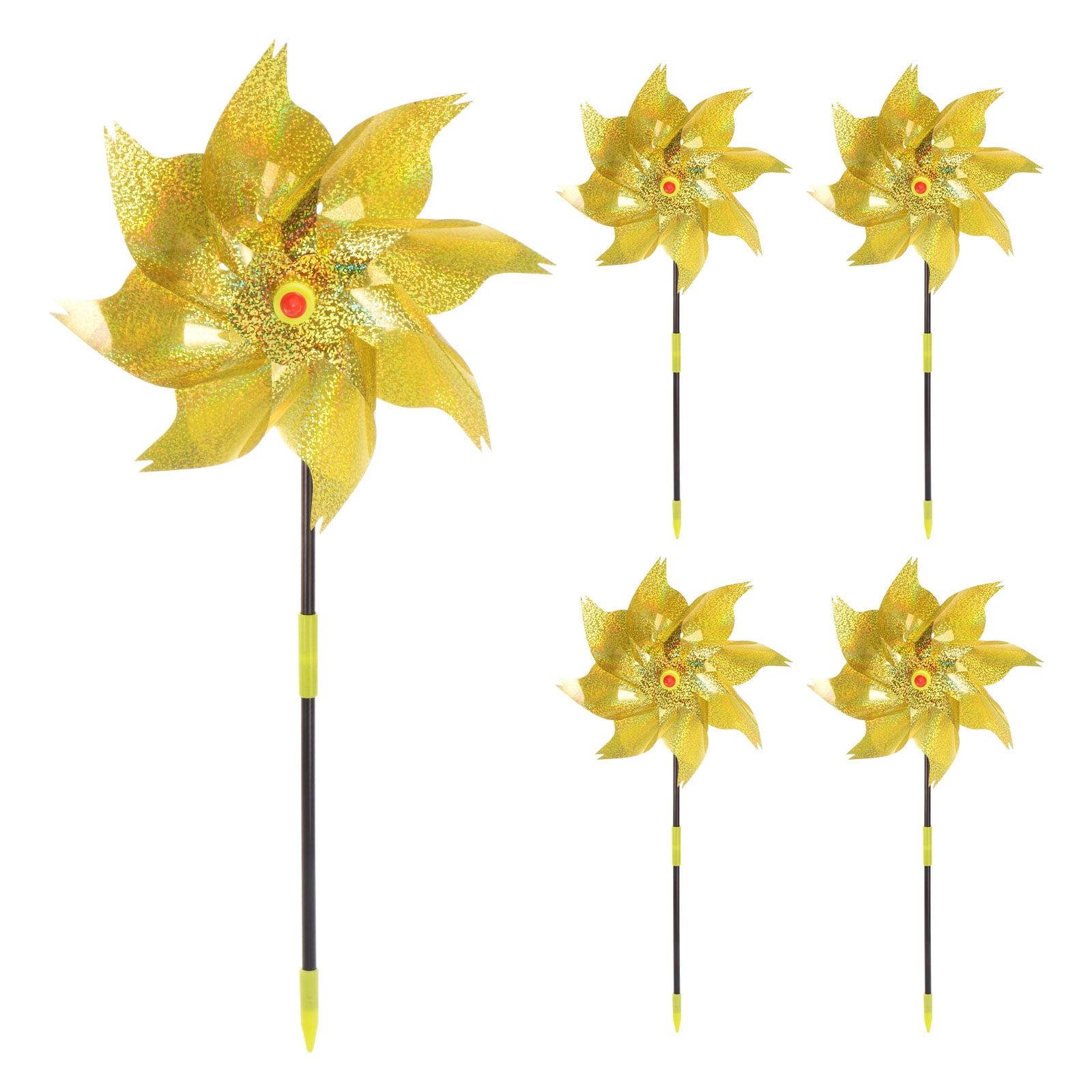 5pcs Windmill for the Yard Garden 21 Inch x 10 Inch 8 Leaves, Gold Tone ...
