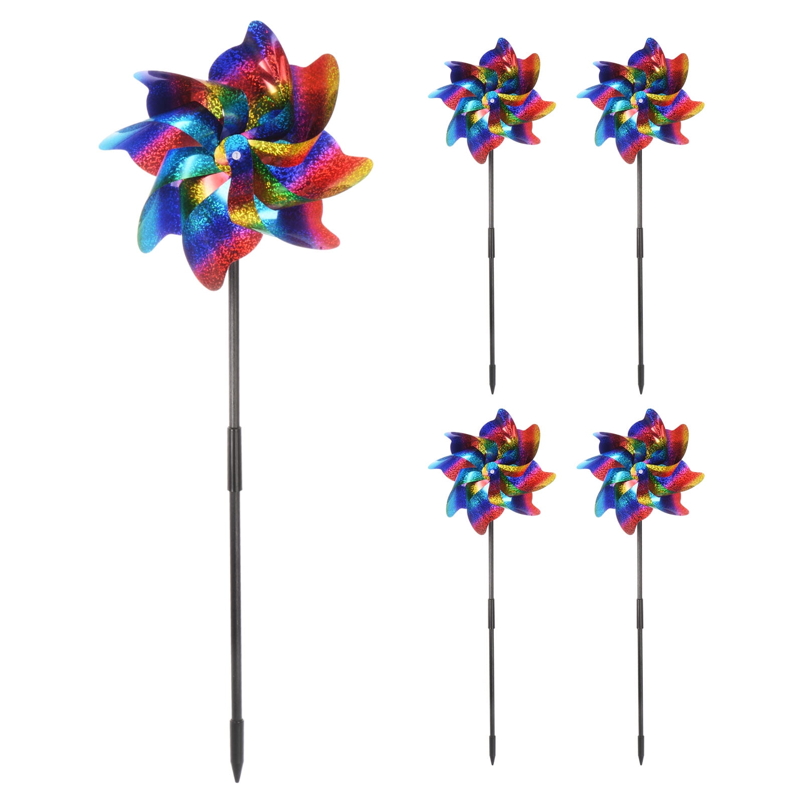 5pcs Windmill for the Yard Garden 21 Inch x 7 Inch 8 Leaves, Multicolor ...