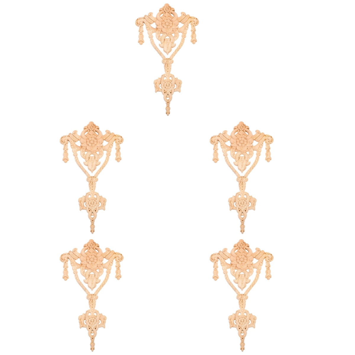 5pcs Wood Applique Cabinet Corner Onlay Unpainted Applique Wood ...
