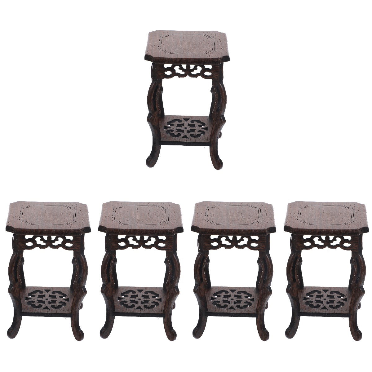 Foxnovo Versatile Dark Red Wood Flower Pot Base, Ideal for Indoor ...