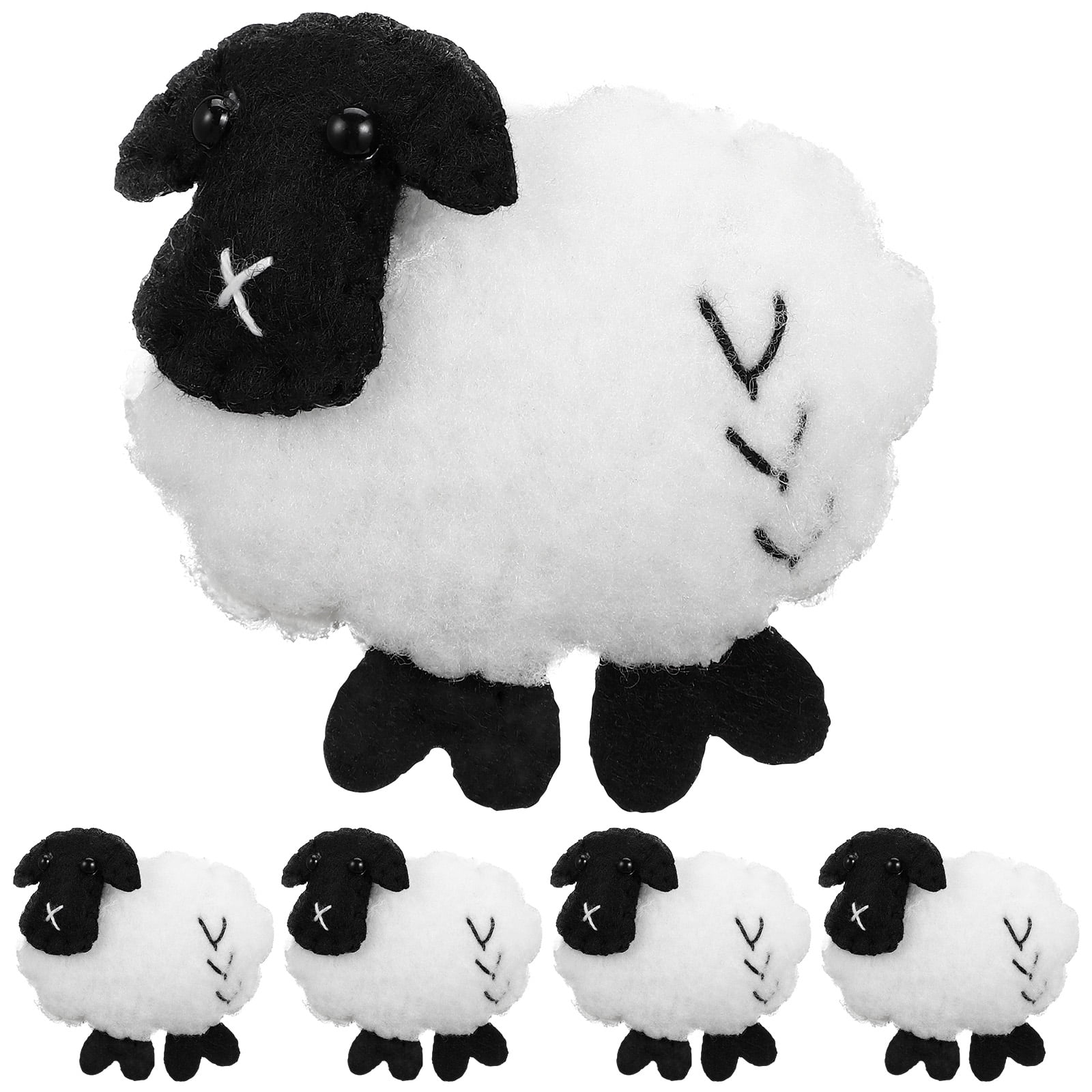 5pcs Wool Felt Sheep Embellishments Wool Felt Sheep for DIY Crafts ...