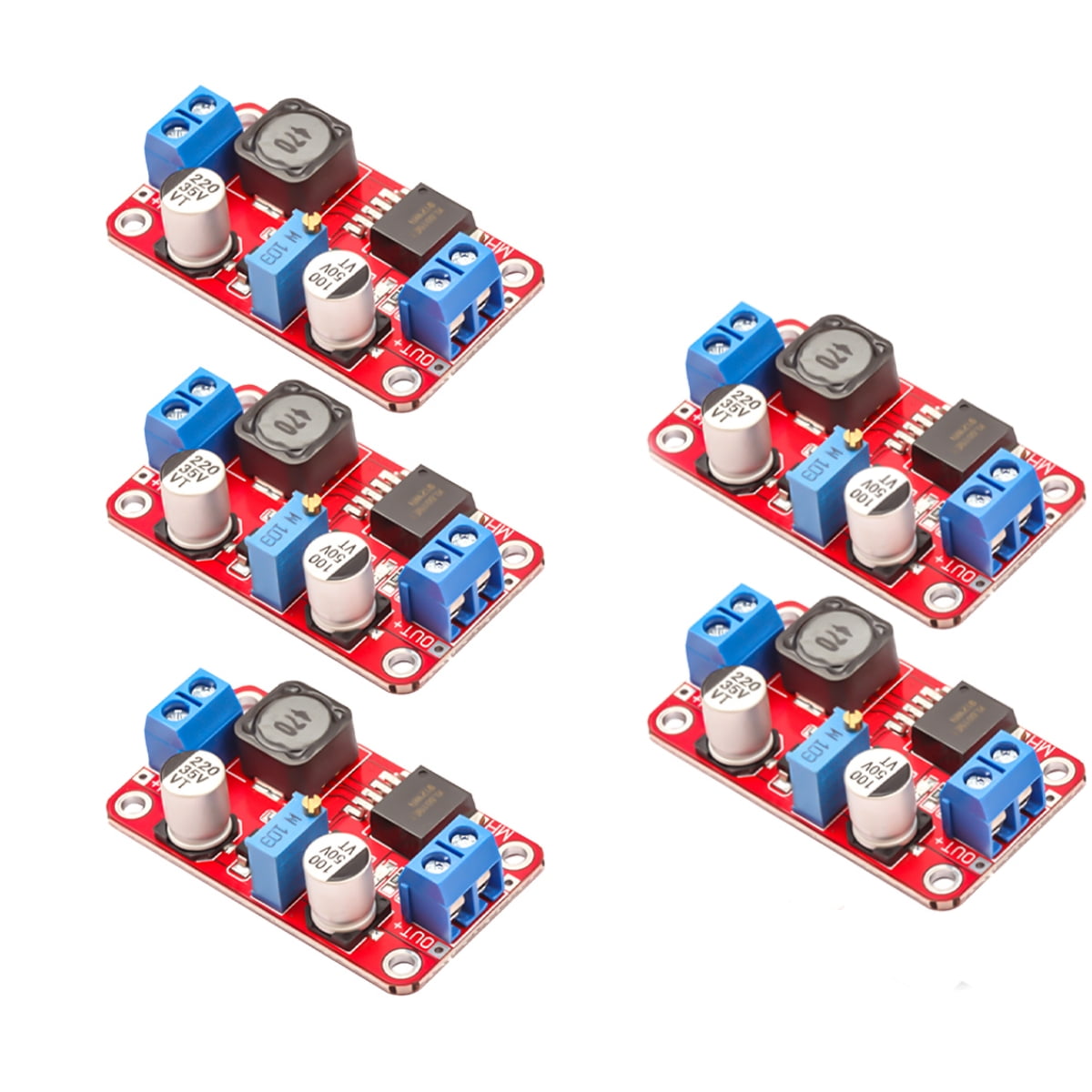 5pcs XL6019 Adjustable Boost Power Supply Module 5A Current High Power DC to DC Step-up 5V 6V ...