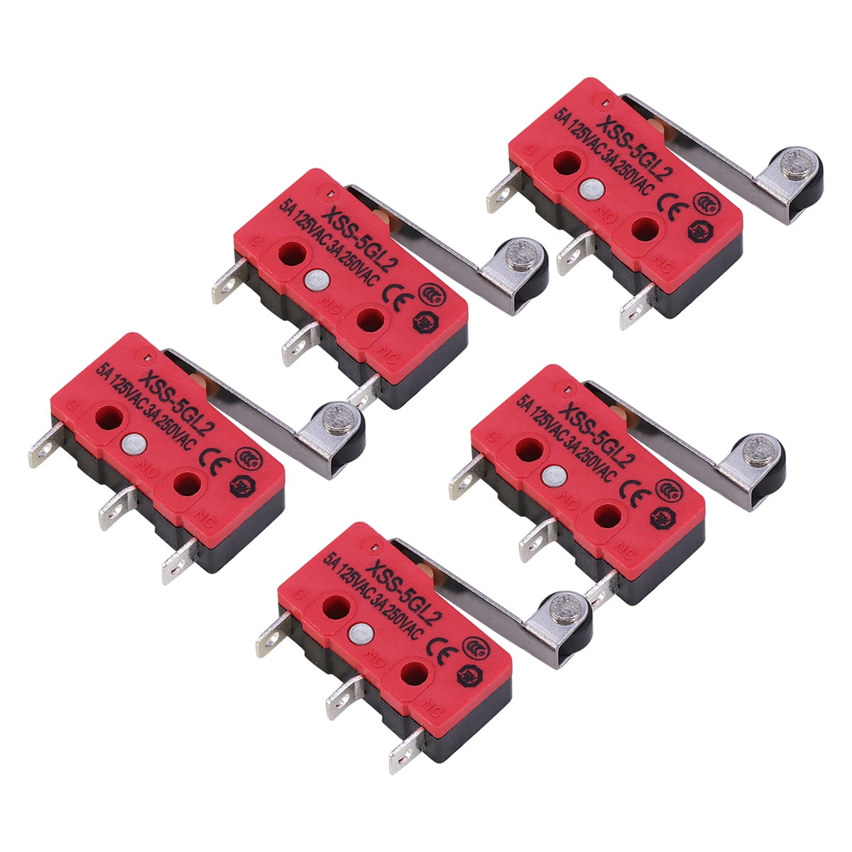 5pcs XSS-5GL2 250VAC 3A Momentary Hinge Roller Lever R Lever Type Miniature Switches Action ...