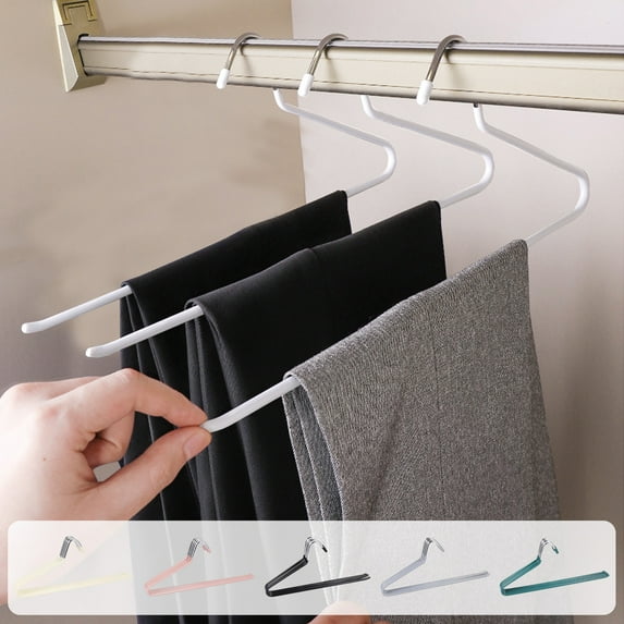 5pcs Z-Shaped Pants Hanger Set - Heavy Duty Iron Clothes Rack for ...