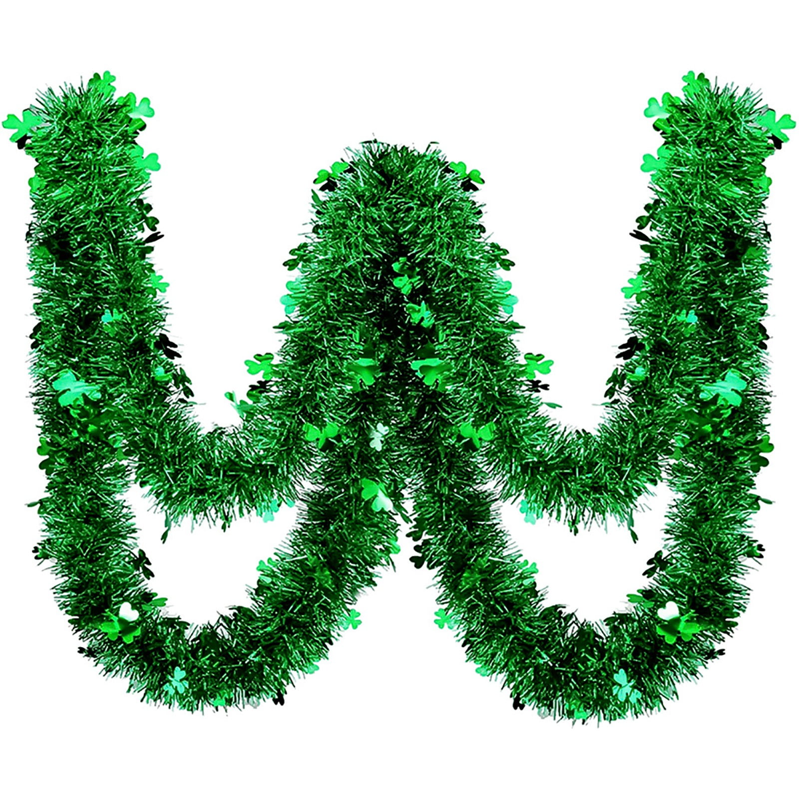 5pcs/lot St.Patrick's Day Tinsel Garland Metallic Shamrock Tinsel Twist ...