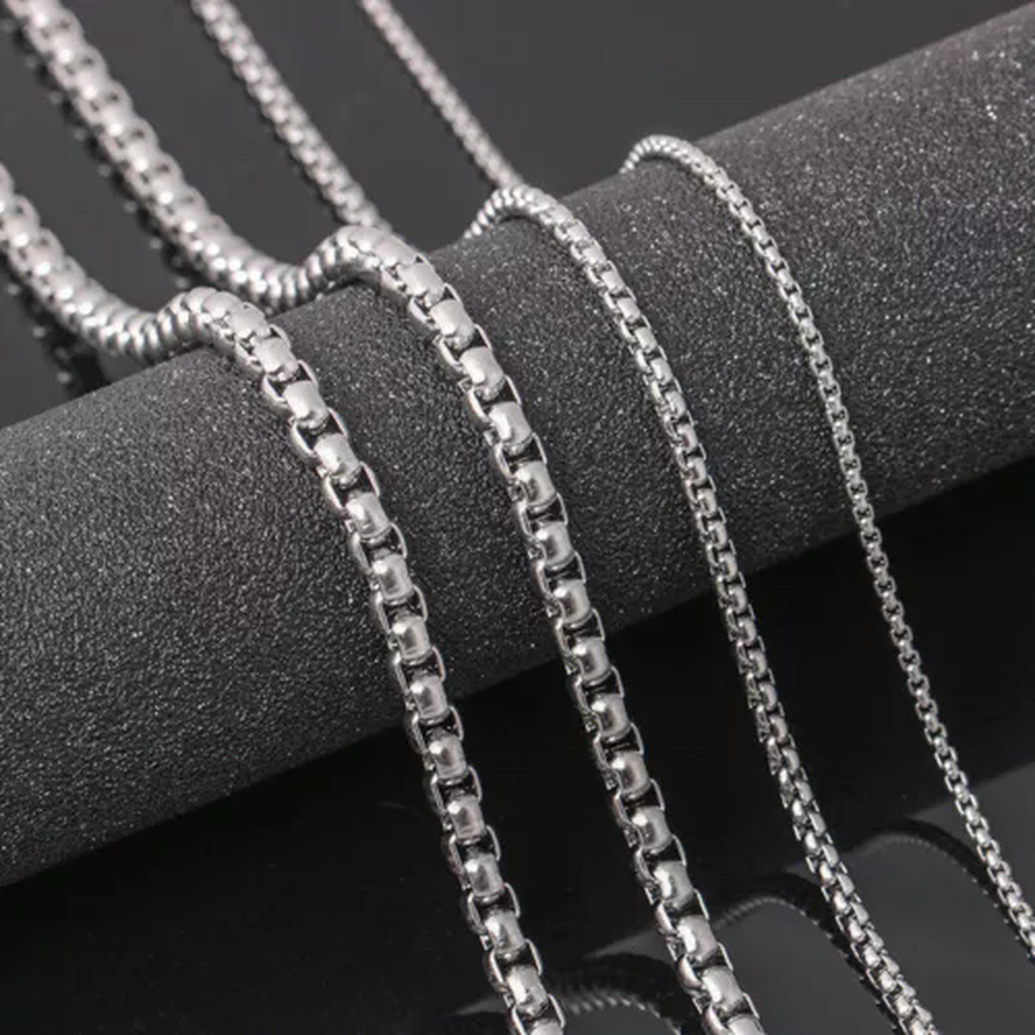 5pcs/lot Stainless Steel Square Rolo Link Chain Box Chain Necklace for ...