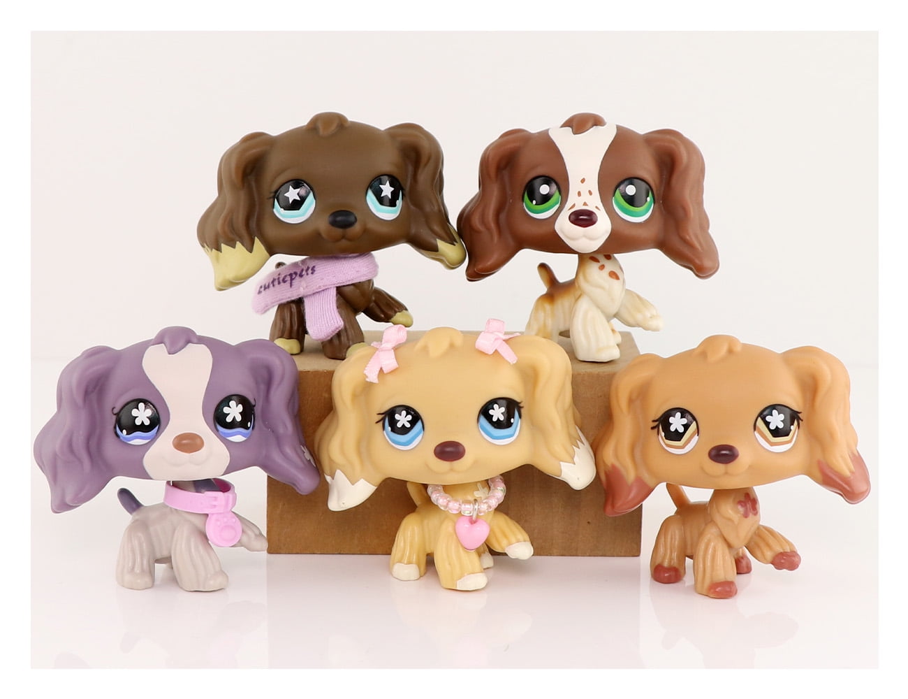 5pcs lps Dog Cocker Spaniel Set #575 748 960 156 1209 with Bow ...