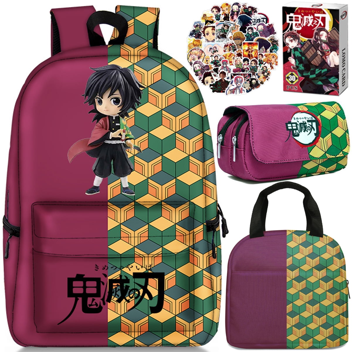 5pcs/set Daypack Laptops Backpack for Demon Slayer Fans - Walmart.com