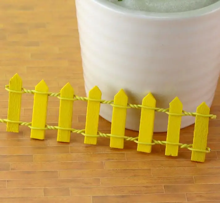 5pcs/set Diy Mini World Small Wooden Decorations Fence Gate Micro ...