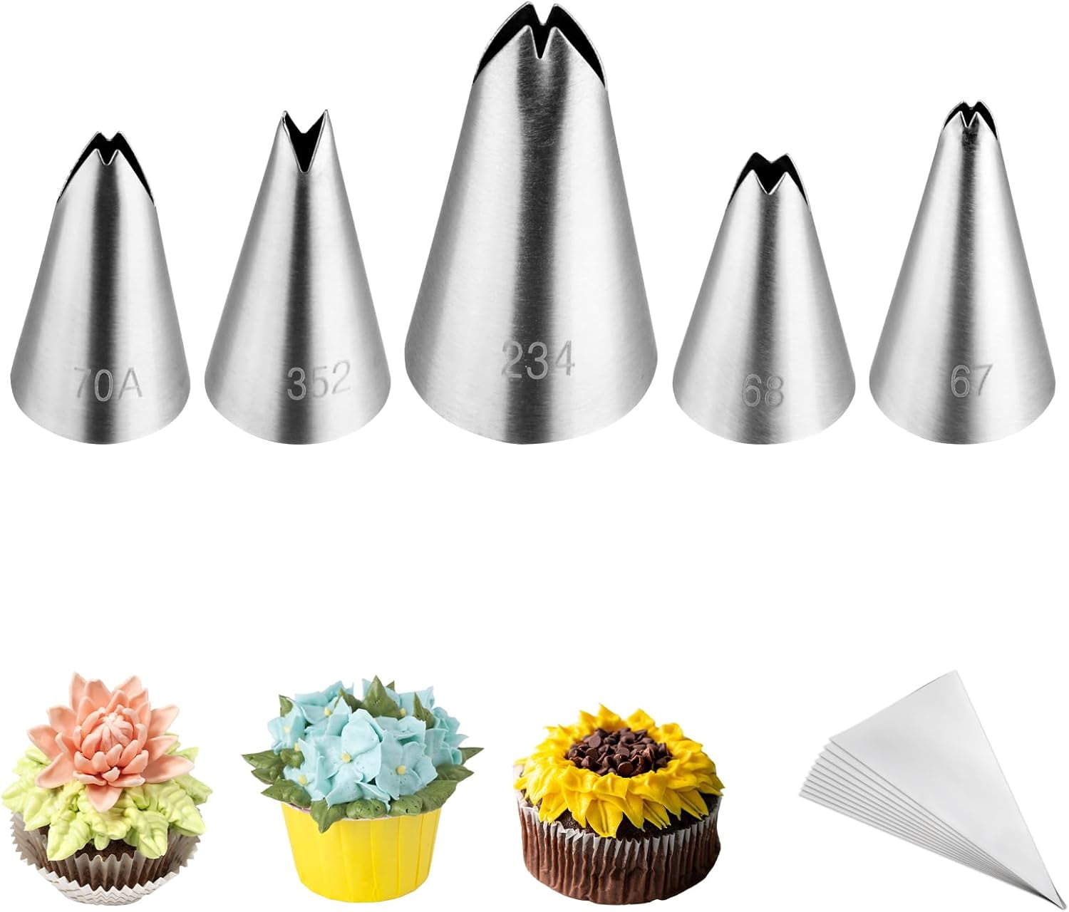 5pcs/set Leaf Piping Icing Nozzles,Stainless Steel Cake Piping Icing ...