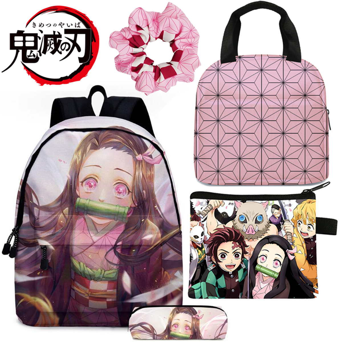 5pcs/set Rucksack Anime Demon Slayer Nezuko Backpacks - Walmart.com