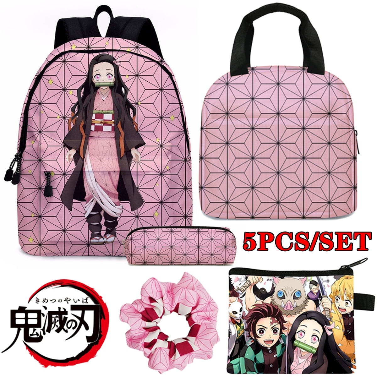 5pcs/set Rucksack Anime Demon Slayer Nezuko Backpacks - Walmart.com