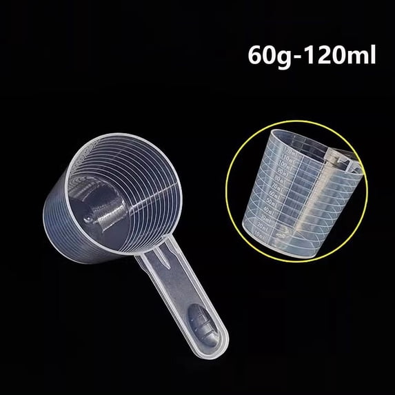 5pcs/set Transparent Plastic Spoon Measuring Flat-bottomed Spoon with ...