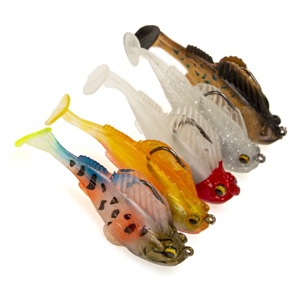 5pcs simulation Jump fish pack fish bottom detection catfish blackfish ...