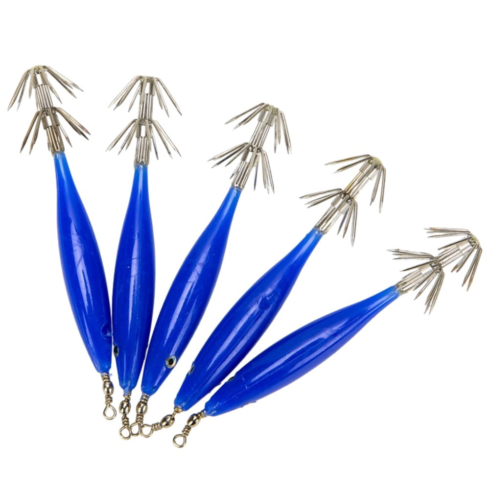5pcs squid bait squid hook wood shrimp squid hook Soft Leg Shrimp Lure ...