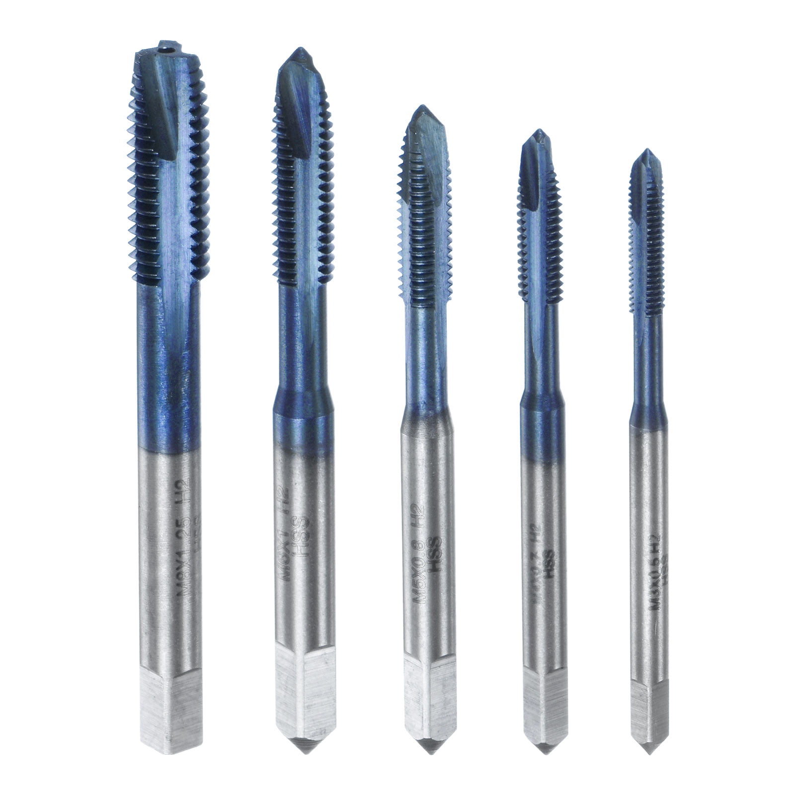 5pieces Metric Spiral Point Taps Set M3 M4 M5 M6 M8 M35 HSS Machine ...
