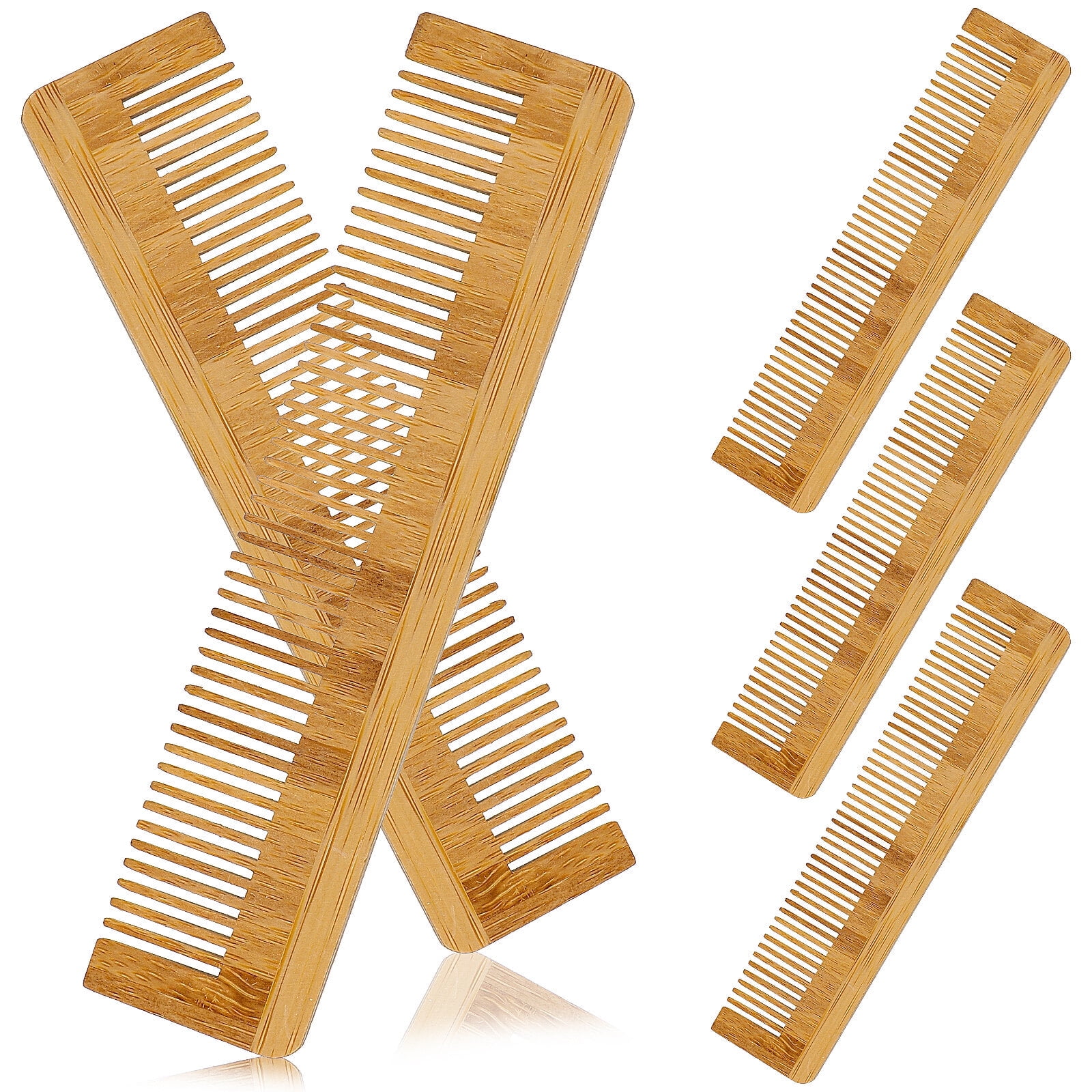 Set of 5 Wooden Hair Combs - Anti-Static Natural Wood Styling Combs for ...