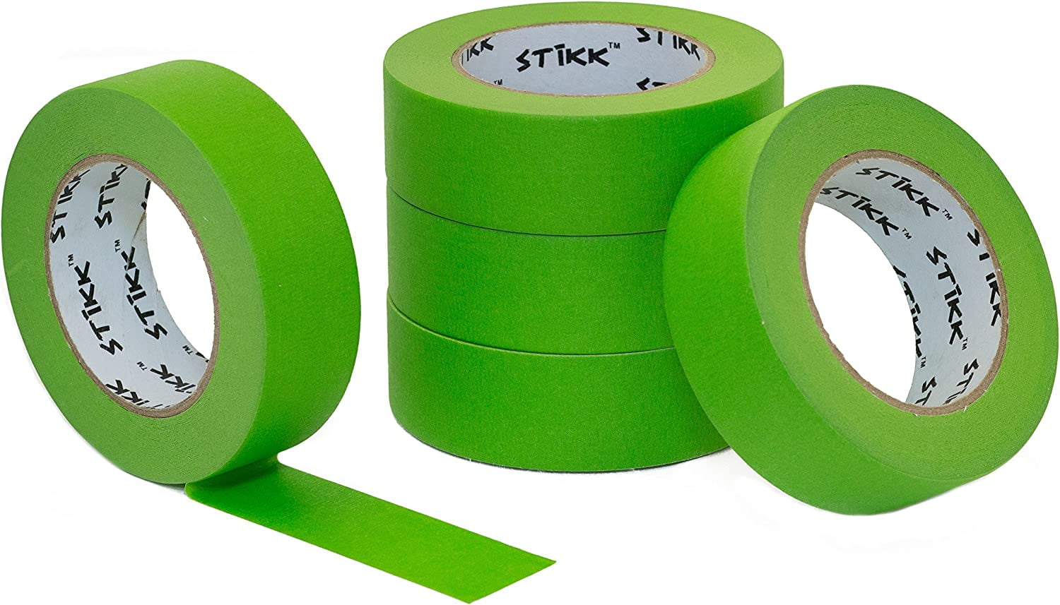 5pk 1.5' x 60 yd STIKK Green Painters Tape 14 Day Clean Release Trim ...
