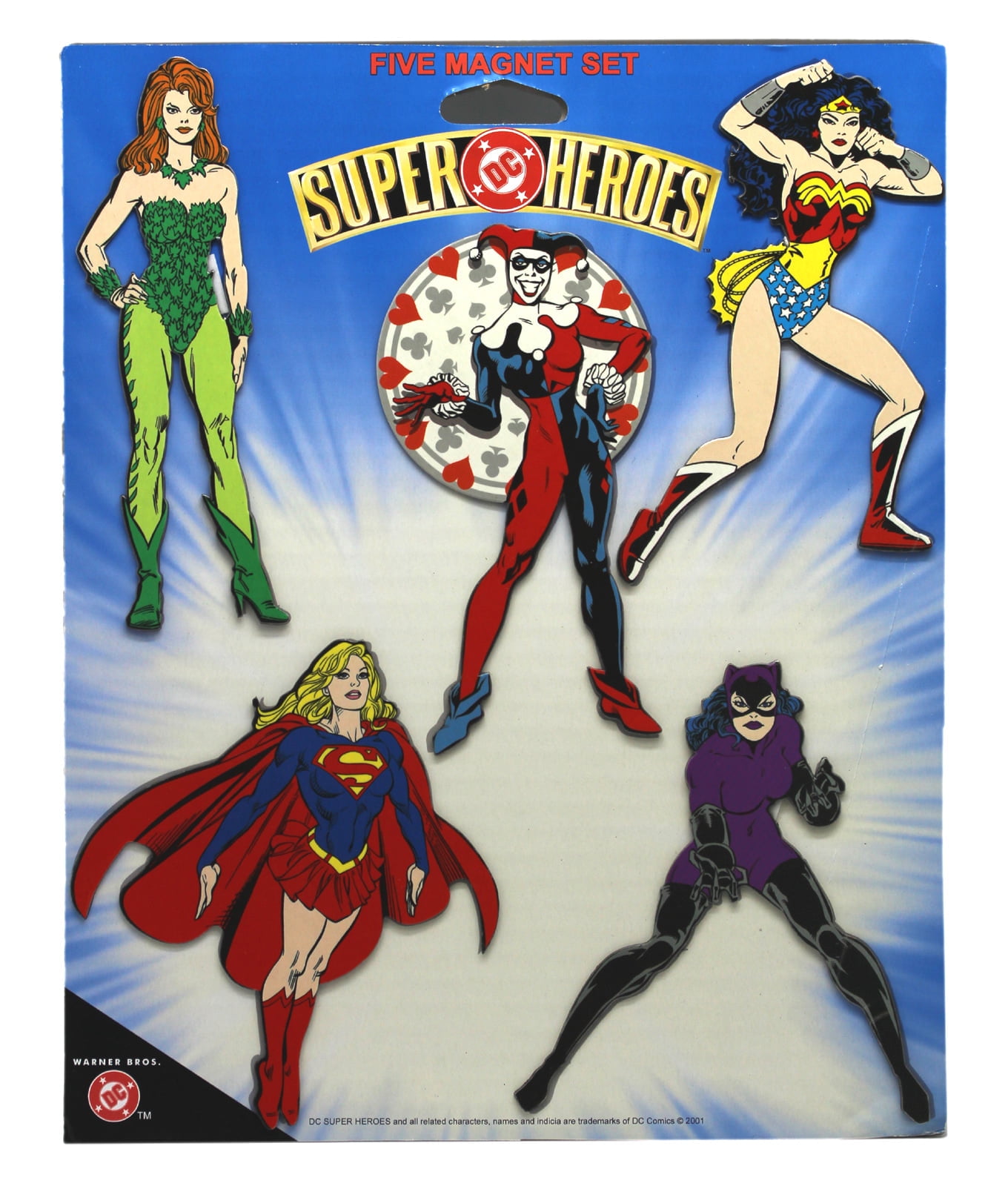5pk DC Comic Super Heros Manget Set - Catwoman Wonder Woman Harley ...