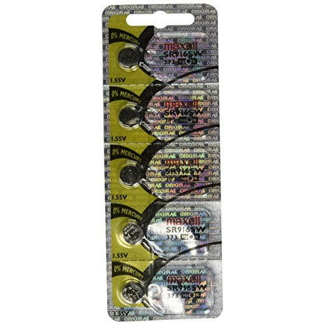 5pk Maxell SR916SW SR68 SR916 373 Silver Oxide Watch Battery - Walmart.com