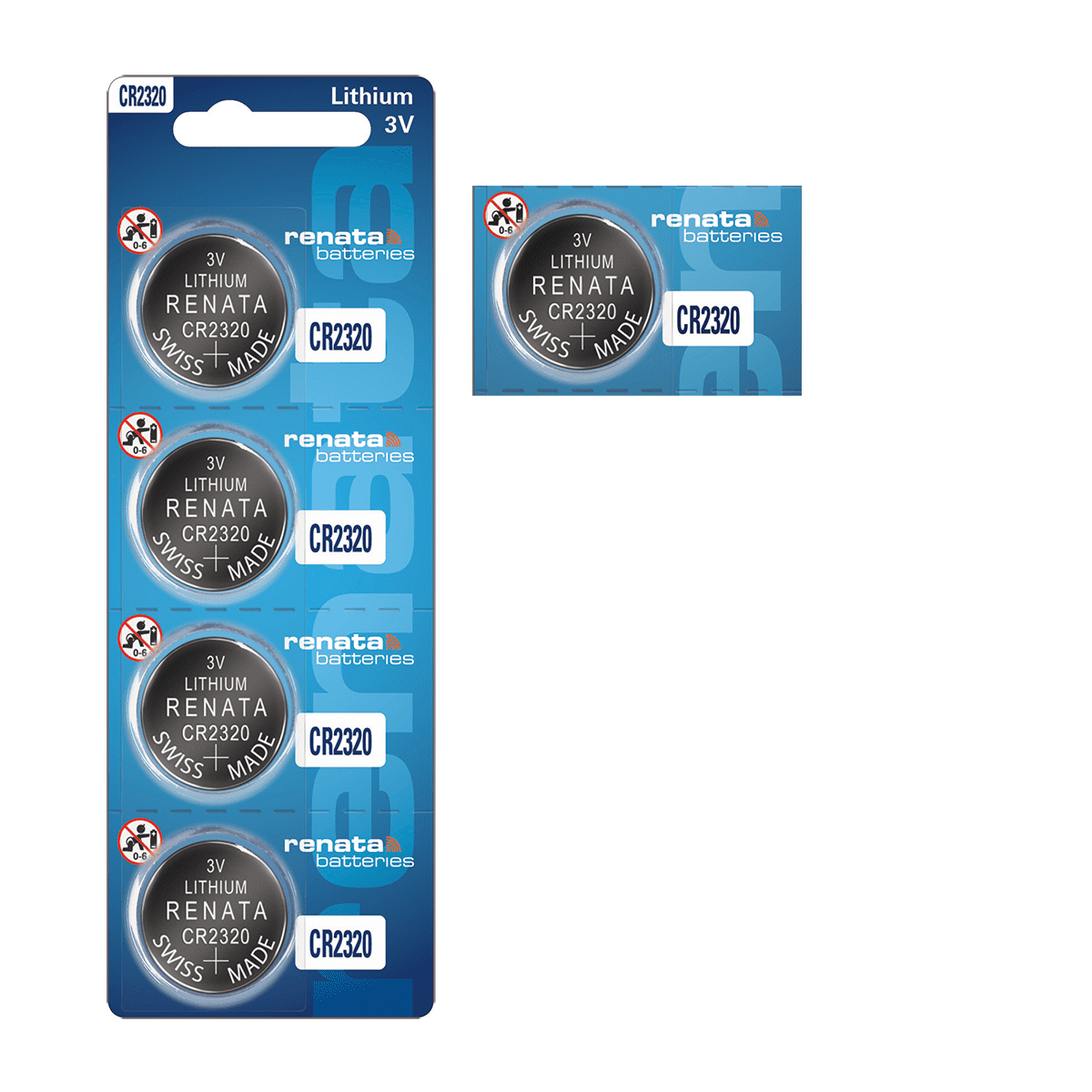 5pk Renata Coin Cell Battery CR2320 3V Lithium Replaces DL2320, BR2320 ...
