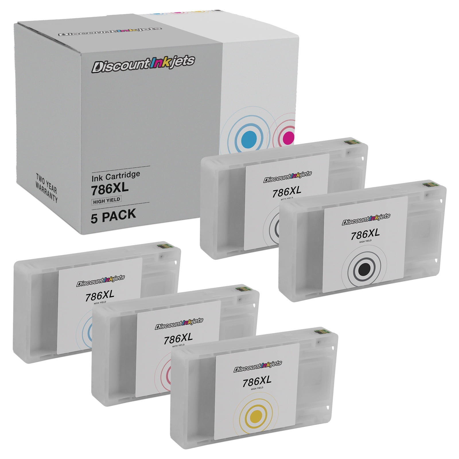5pk Replacements for Epson 786 HY Ink Cartridges 2 Black, 1 each C, M ...