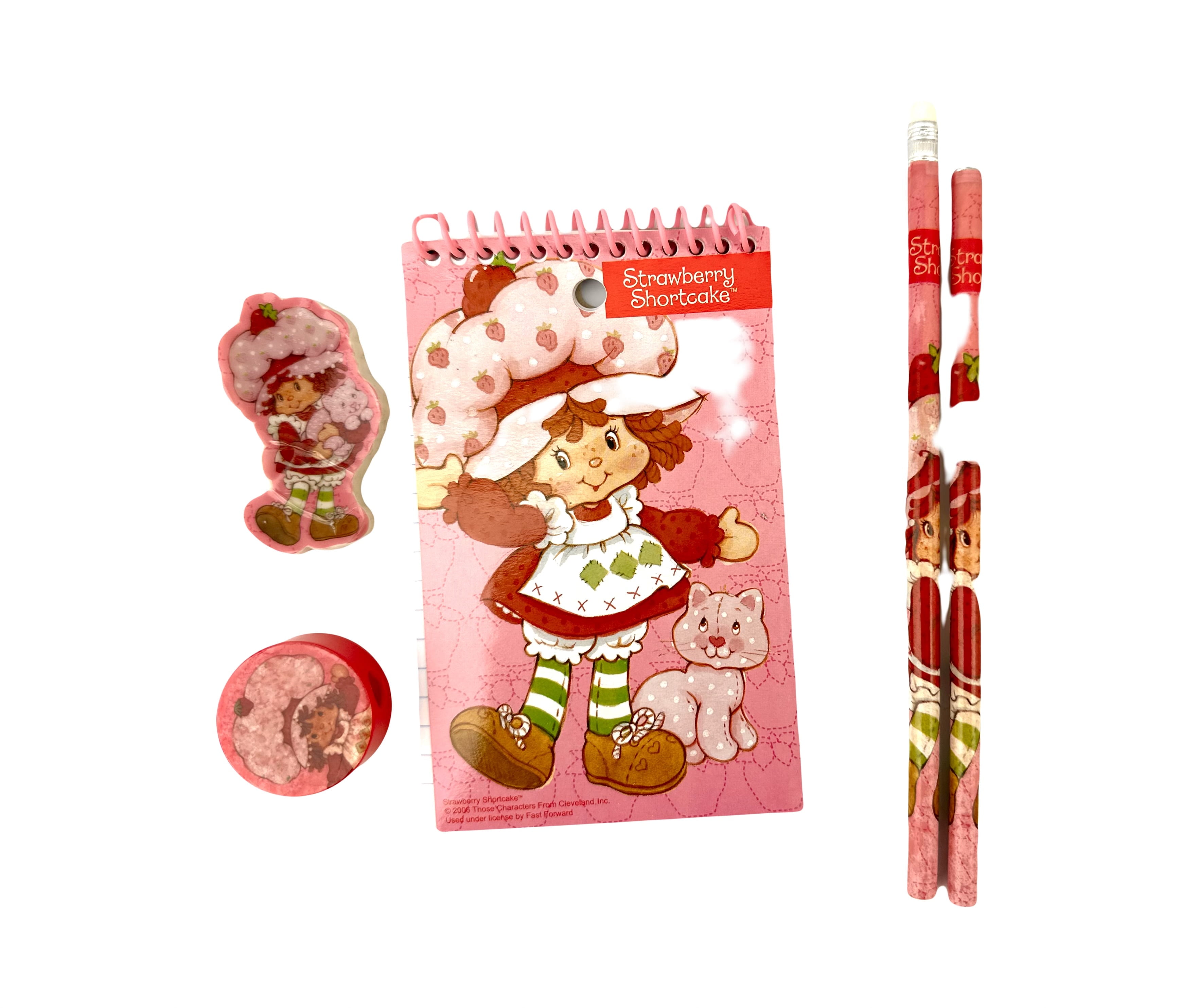 5pk Strawberry Shortcake Pencils Eraser Notepad Set - Walmart.com