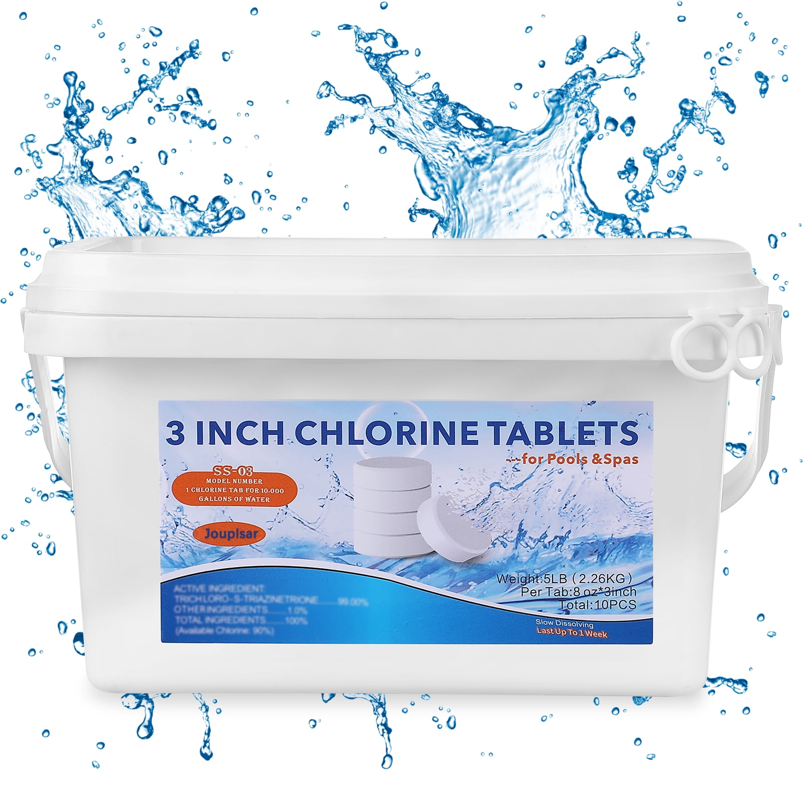 5pound, 3 inch slow-dissolve pool cleaner lasting 7 days. - Walmart.com