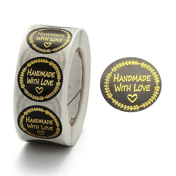 5rolls Handmade with Love Stickers Self-Adhesive Paper Gift Tag ...