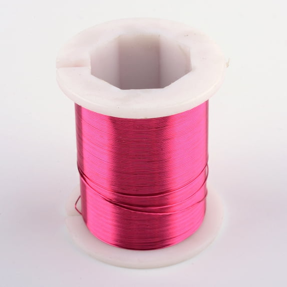 5rolls Round Copper Jewelry Wire Deep Pink 26 Gauge 0.4mm about 98.42 ...