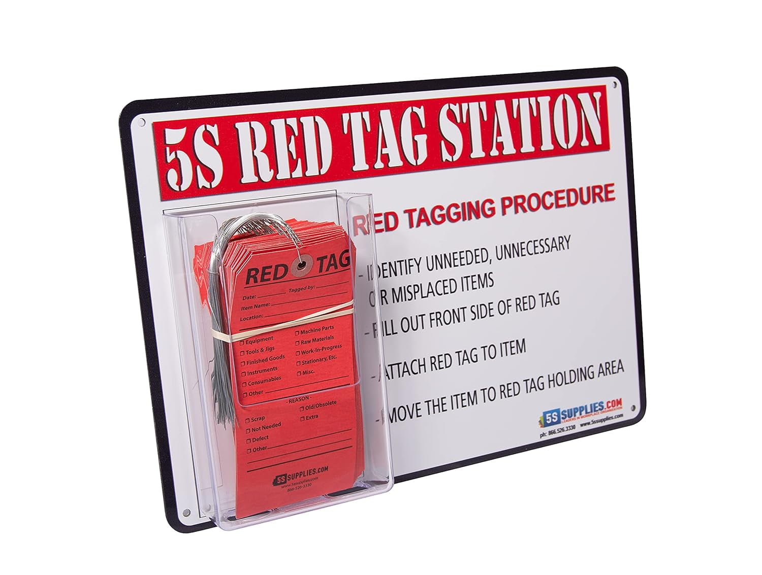 5s Red Tag Holder Station (Red, 50 Pack) - Walmart.com