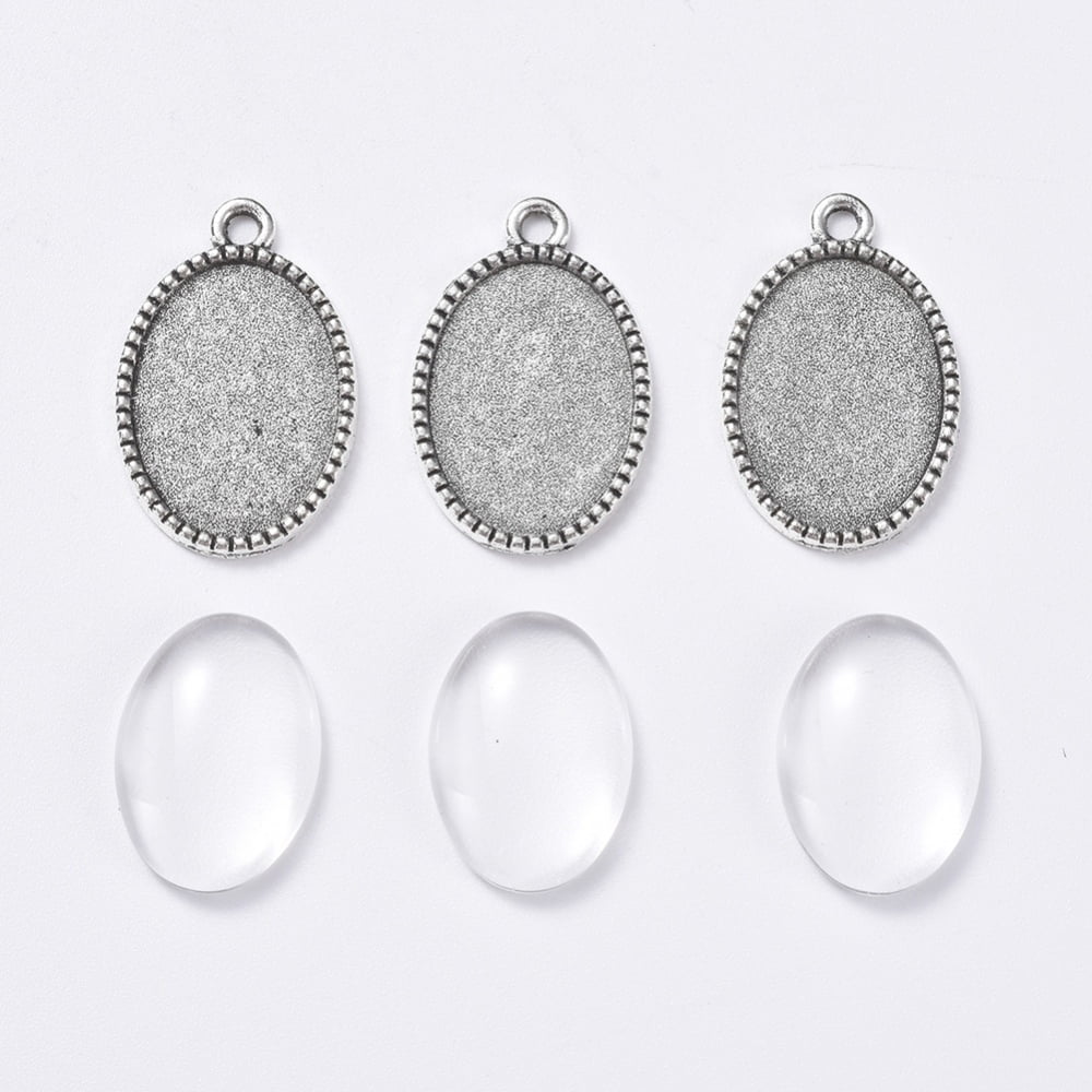 5set DIY Pendant Making with Tibetan Style Alloy Pendant Cabochon ...