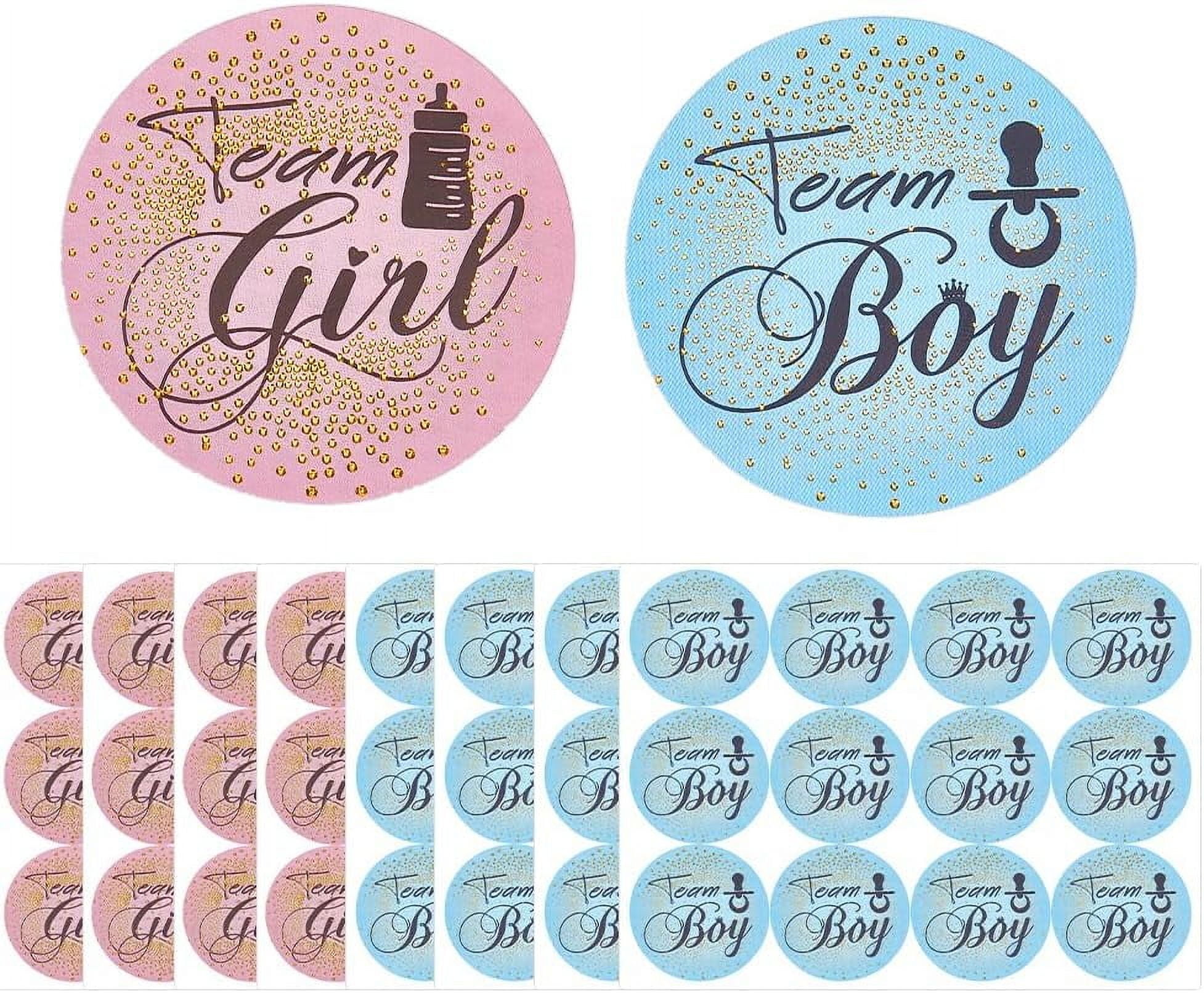 5sets 120Pcs Gender Reveal Stickers Gold Stamping Round Dot Paper Label ...
