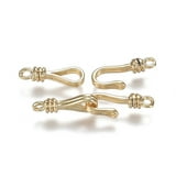 5sets Brass Hook and Eye Clasps Long-Lasting Plated Real 18K golden ...