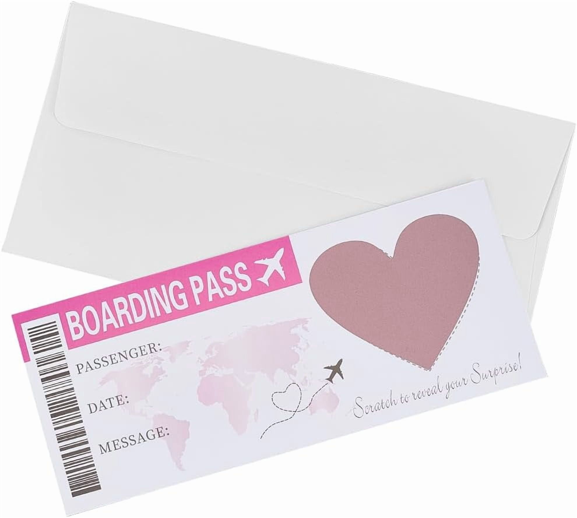 5sets Scratch Surprise Boarding Pass Travel Ticket Surprise Reveal Card ...
