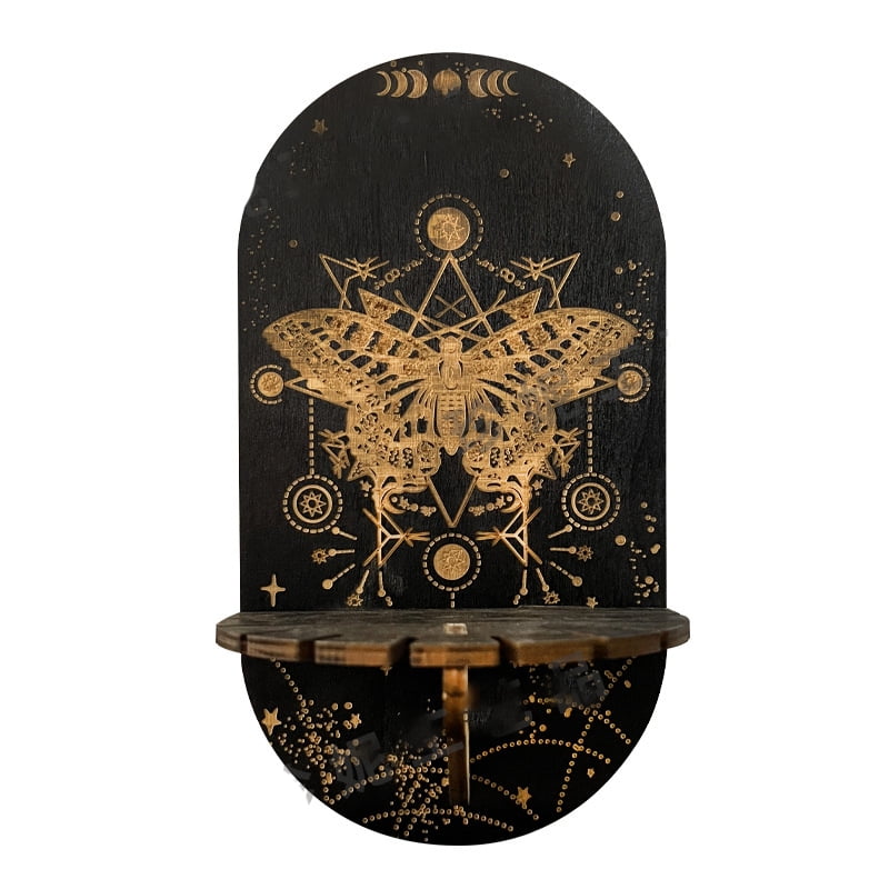 5sets Wooden Wall-Mounted Small Display Shelf Witch Hanging Holder for ...