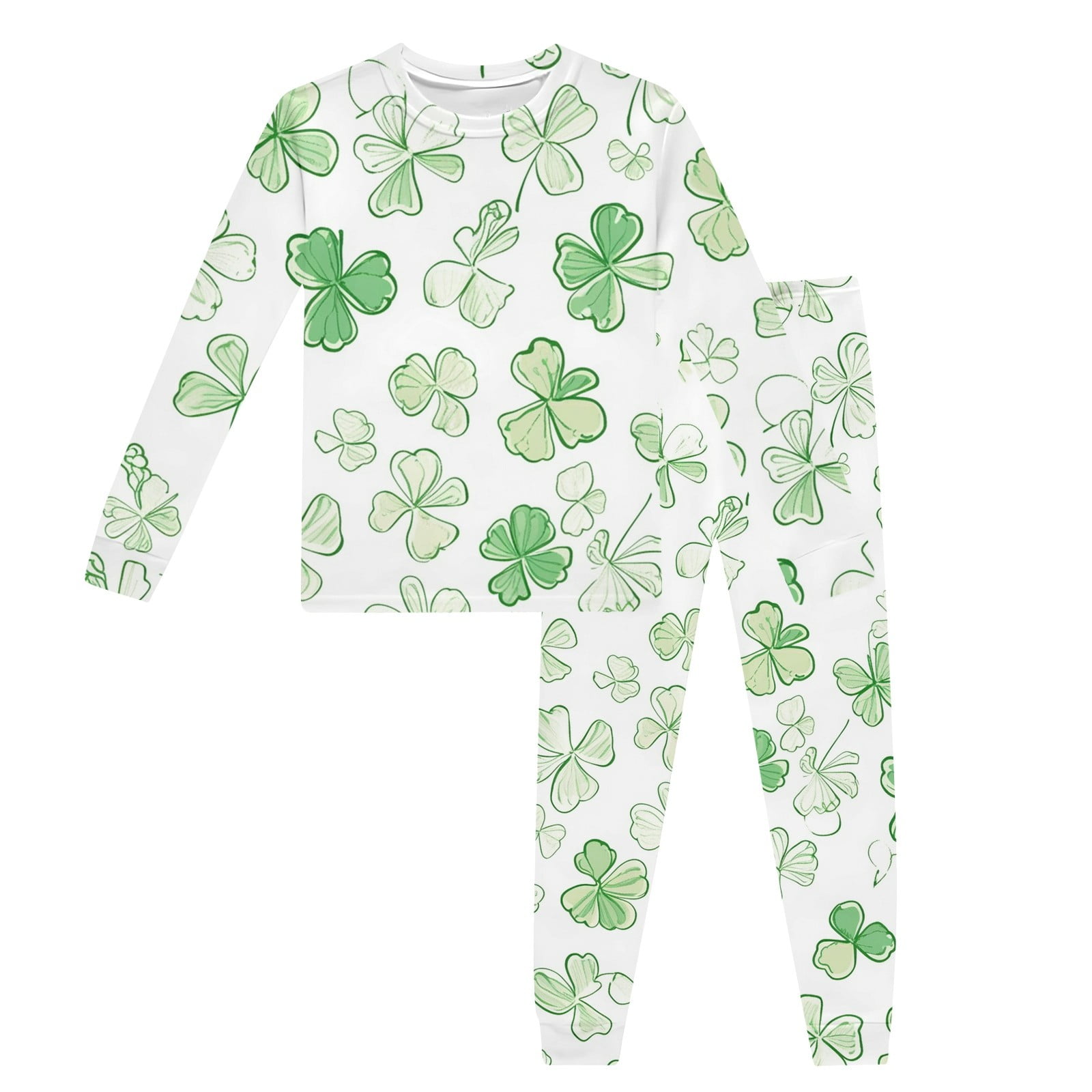 5t Girls Pajamas Sets St. Patrick's Day Lucky Irish Graphic Long Sleeve ...