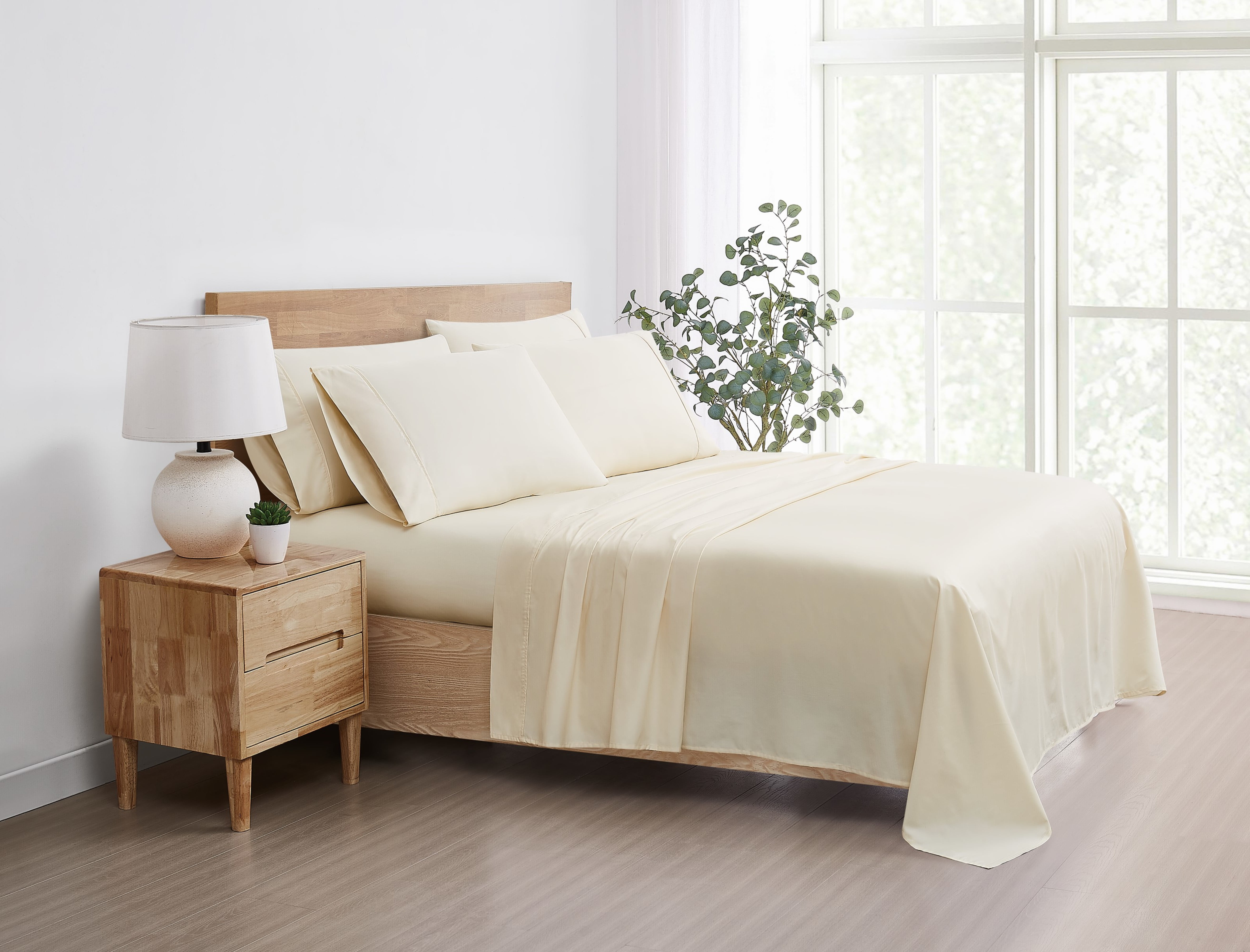 5th Avenue Lux 1200TC CVC Cooling 7 Piece Split King Sheet Set, Cream ...
