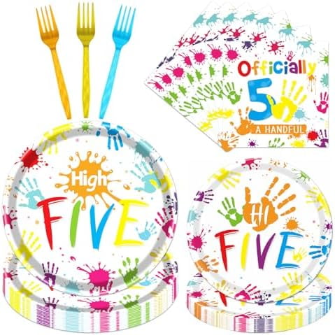 5th Birthday Decorations for Boys Girls, 96PCS High Five Birthday ...
