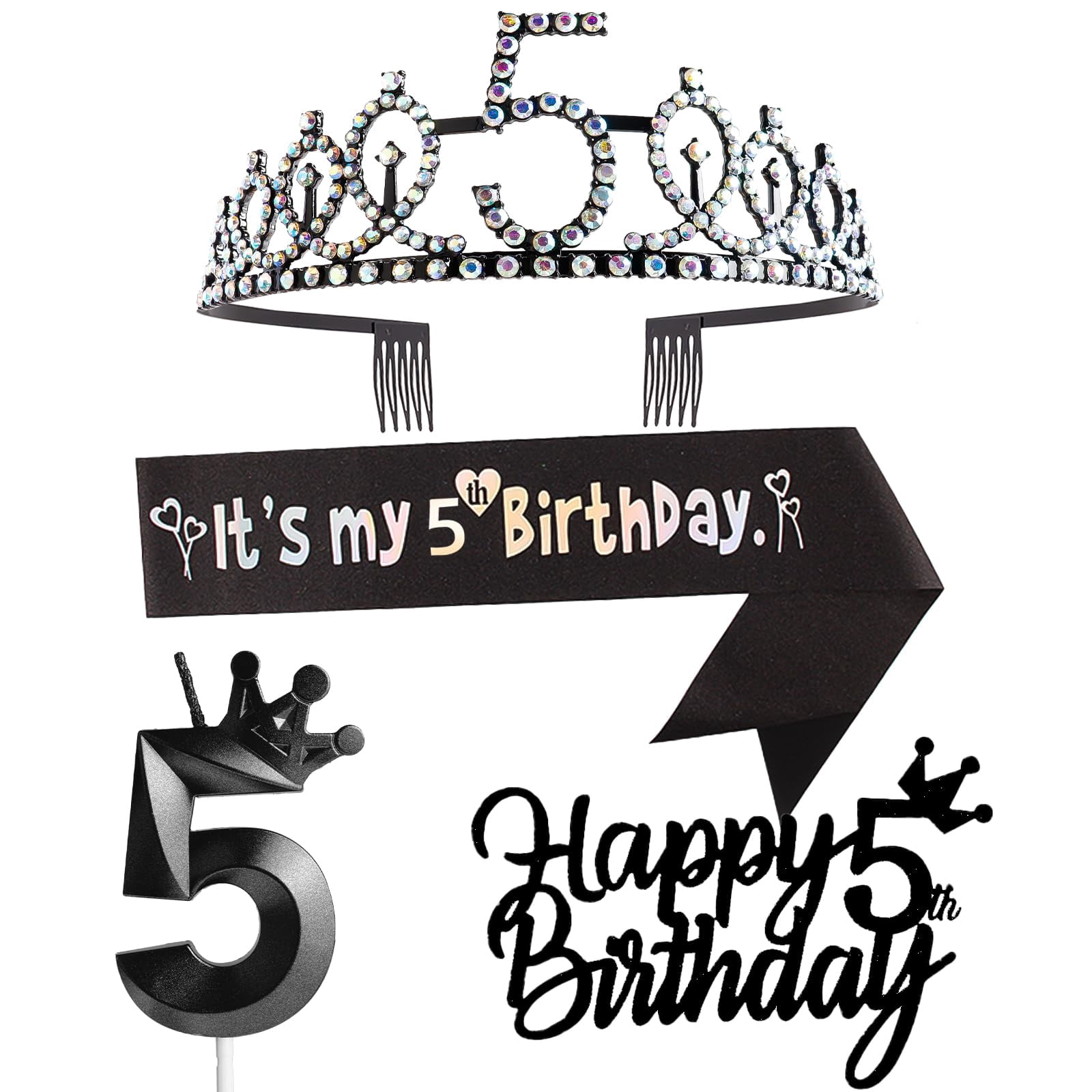 5th Birthday Decorations for Girl, Including RST1 5th Birthday Sash ...
