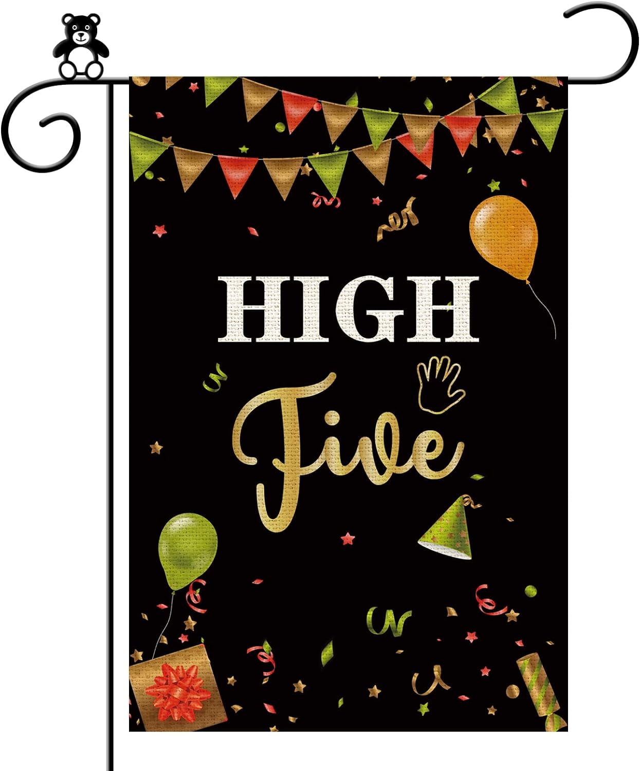 5th Birthday Garden Flag, High Five Sign Outdoor Vertical Banner, Five ...