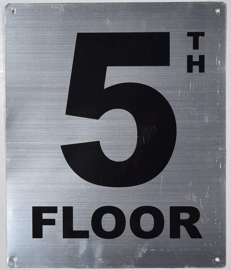 5th Floor Sign (Silver, Rust Free Aluminium 10X12)-Monte Rosa LINE(ref ...